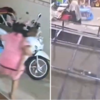 Mother Rescues Baby Before Ceiling Comes Crashing In Terrifying Video ...