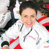 Gul test-drives a racing car in Spain